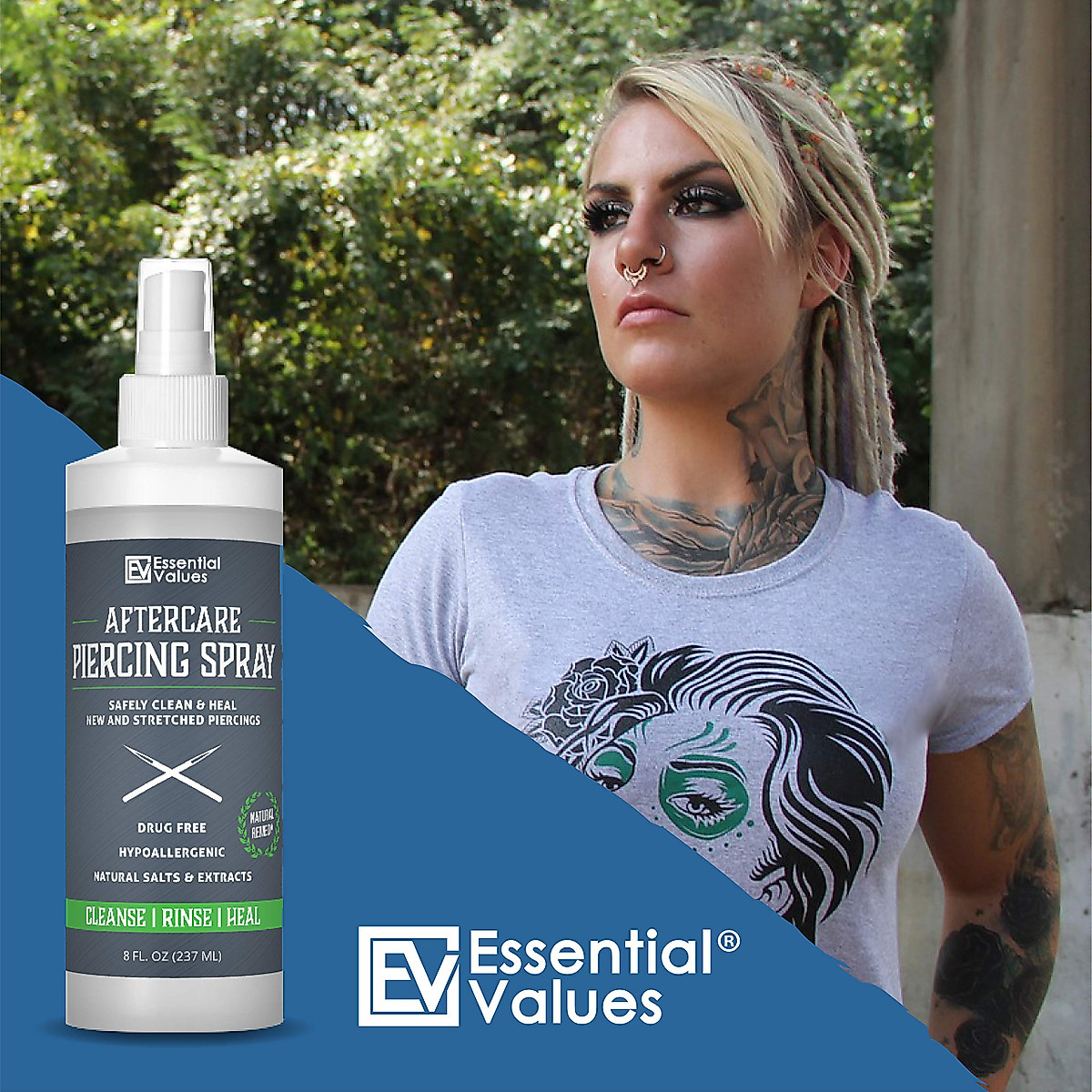2 Pack Piercing Aftercare Spray (8 OZ Per Bottle) - Gentle on Contact - Made in USA