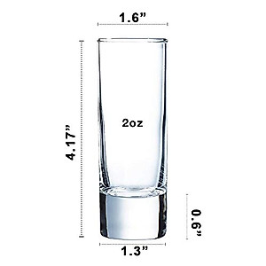 Farielyn-X Clear Heavy Base Shot Glasses 12 Pack, 2 oz Tall Glass Set for Whiskey, Tequila, Vodka
