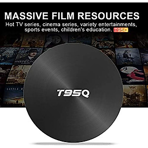 Android TV Box Android 9.0 OS Smart TV Box 4GB 64GB T95Q Support USB 3.0 BT 4.1 2.4G- 5G Dual-Band Wi-Fi 3D 4K Full HD H.265 100M Android Mini PC with Wireless Keyboard Remote (Backlit) TTV Box