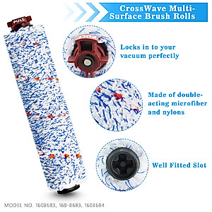 Replacement Brush Roller and Filters for Bissell CrossWave Vacuum, CrossWave Pet Pro Brush Roll Parts Fit 1785,1785A 17852, 17858, 17859, 1785P, 1785R, 1785T, 1785V, 1785W, 2210V, 2211W, 1785N, 2306