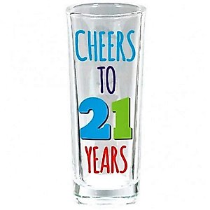 Amscan 21st Birthday Shot-Glasses, 3 oz, Multicolor