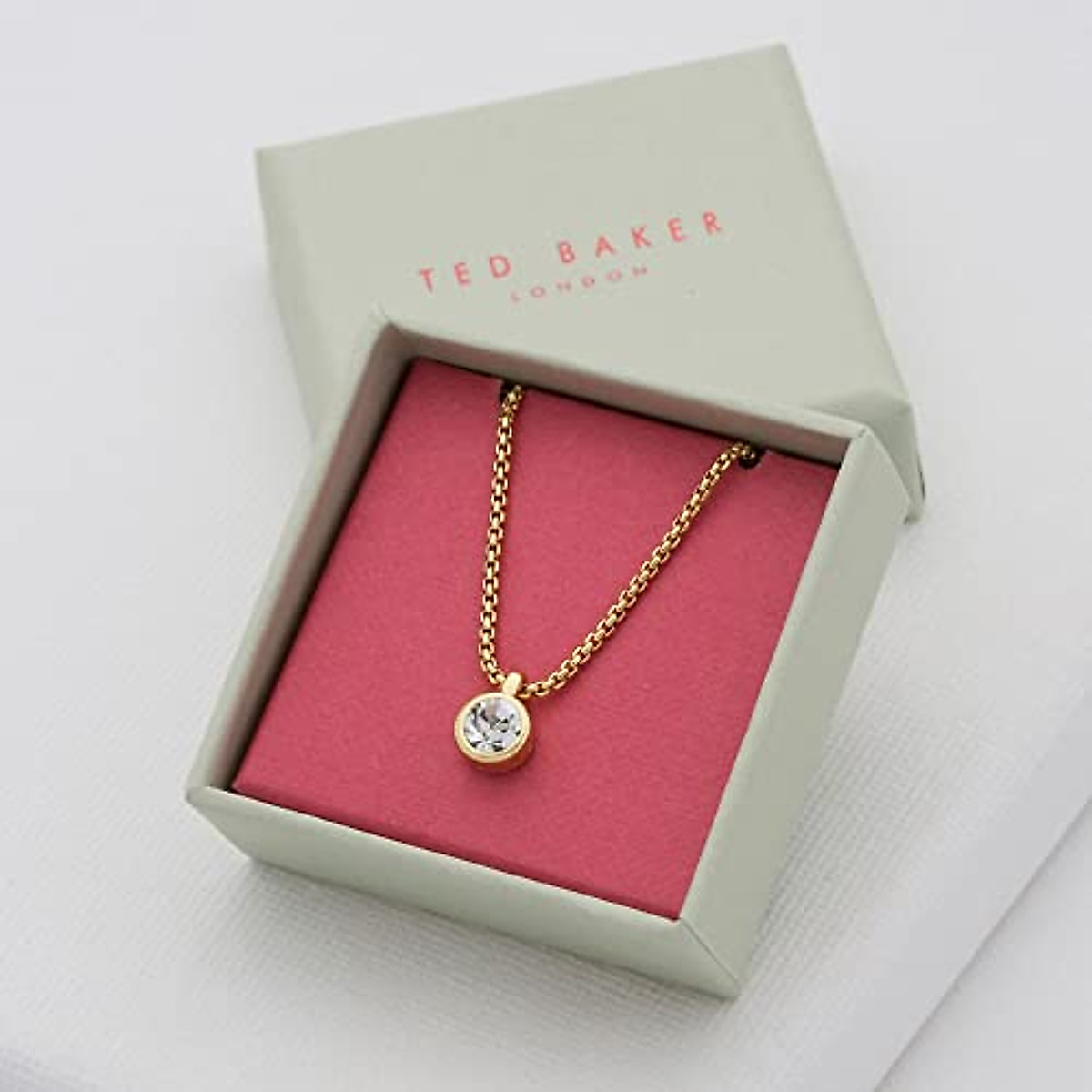 Ted Baker London Sininaa Crystal Pendant Necklace For Women (Gold/Crystal)