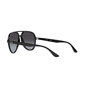 Ray-Ban RB4376F Low Bridge Fit Aviator Sunglasses, Black/Grey Gradient, 57 mm
