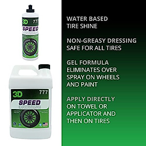 3D Speed Tire Shine - Long Lasting, High Shine, Easy Application - Non-Greasy Water Based Protectant 16oz.