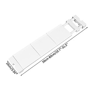 LIYIVNAA Expanding Narrow Closet Shelf Tension Rod Slim Cupboard Divider Hanger Adjustable Cabinet Organization Storage Rack Windowsill Bathroom Shelving Unit for Small Space - White