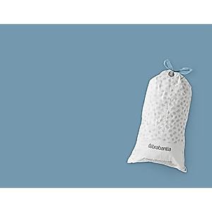 Brabantia PerfectFit Trash Bags (Size O/8 Gal) Thick Plastic Trash Can Liners with Drawstring Handles (120 Bags)
