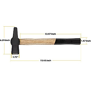 Blacksmiths' Hammer 0000811-1500 - Bladesmith Blacksmithing Hammer for Knife Making Forge Tongs Vise Tools Anvil Hammer