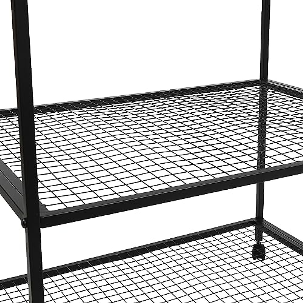 KarweuSu 3-Tier Shelf Food Preparation BBQ, Outdoor Cook Adjustable Station Table with Wheels, Heightened Bottom Grill Serving Cart Movable Trolley Storage (with Handle)