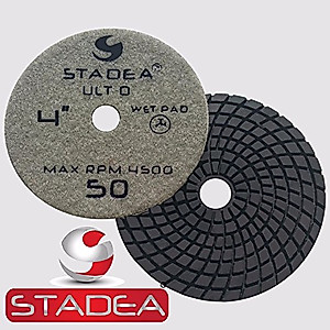 Stadea PPW108X Granite Polishing Pads 4" Diamond Pad Black Buff For Granite Quartz Stones Polish