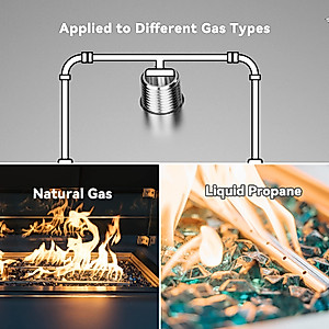 Skyflame 12 inch Square Stainless Steel Drop in Fire Pit Burner Pan with Burner Ring and Protective Cover, Outdoor DIY Firepit Kit for Both Natural Gas and Liquid Propane