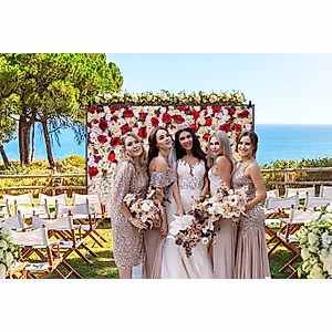 CSFOTO 10x8ft Wedding Backdrops for Reception Floral Backdrop for Wedding Shower Engagement Backdrop Flower Wall Backdrop Bridal Shower Background for Cradle Ceremony Backdrop for Proposal