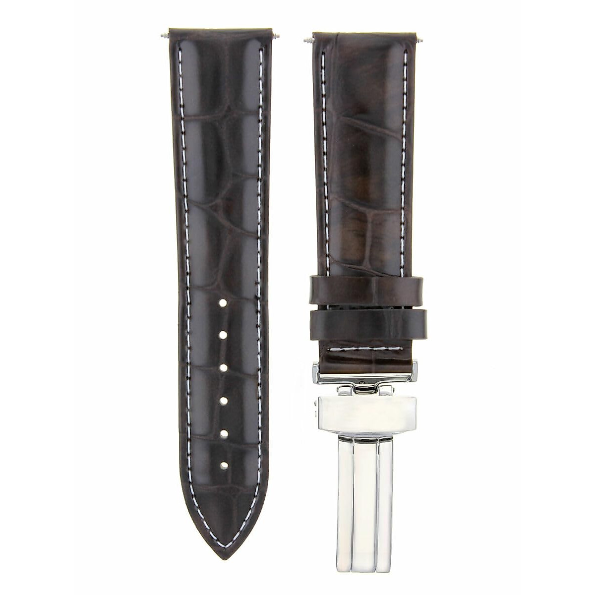 Ewatchparts 20MM LEATHER WATCH BAND STRAP FOR IWC PORTUGUESE DEPLOYMENT CLASP DARK BROWN WS