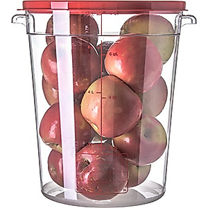 Carlisle FoodService Products 1076607 StorPlus Polycarbonate Round Food Storage Container, 8 Quart, Clear