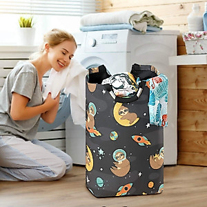 Qilmy Sloth Laundry Basket Collapsible Large Clothes Hamper Nursery Storage Bin with Handle for Bedroom, Bathroom, Dorm, Kids Room