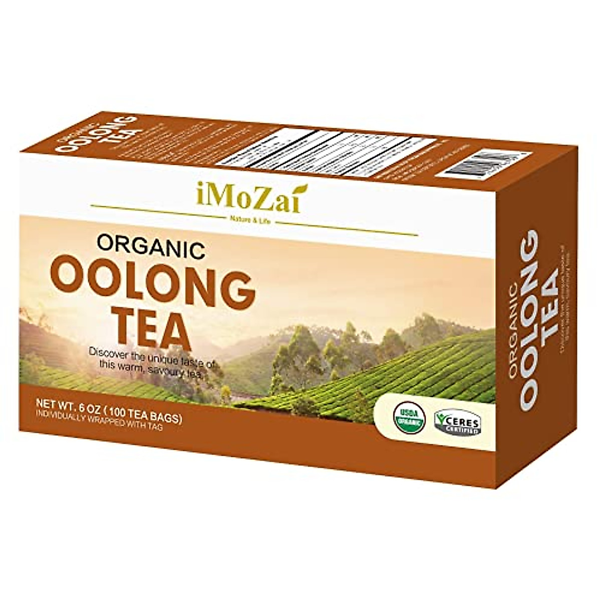 Imozai Organic Oolong Tea Bags 100 Count Individually Wrapped