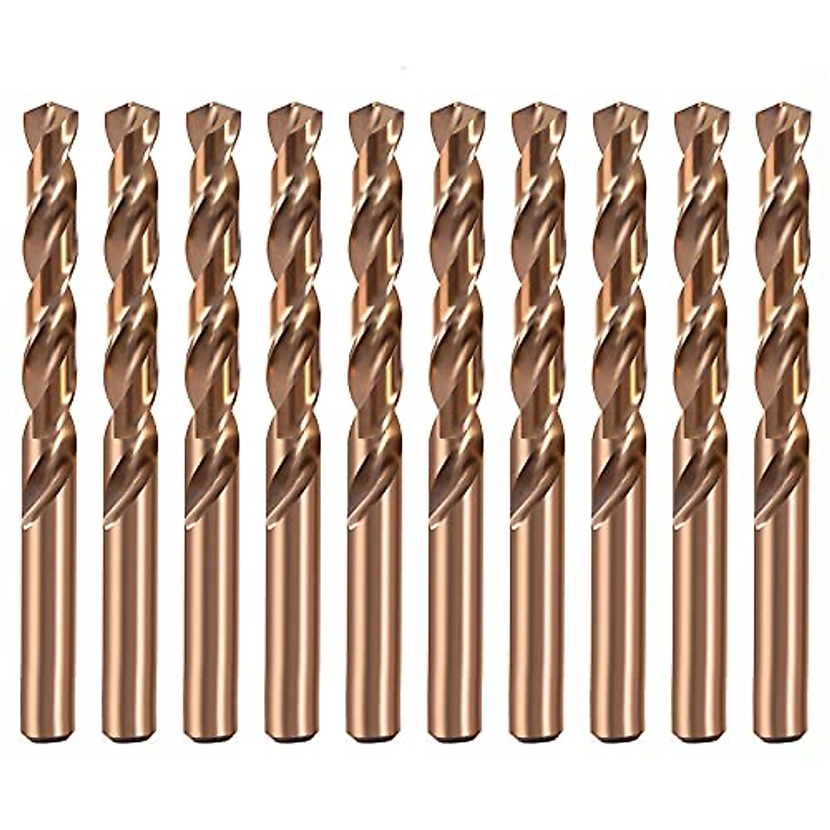 Cobalt Drill Bit Set 11/32 in. 10Pcs HSS M35 Jobber Length Twist Drill Steel Metal