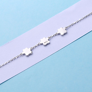 Ladytree S925 Sterling Silver Puppy Dog Cat Pet Paw Print Bracelets1