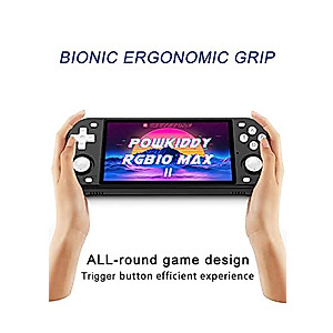 Powkiddy RGB10 MAX 2 Handheld Game Console, 5-Inch IPS Screen, 30000+ Retro Games, 4200mAh Battery, RK3326 Chip, Two-Player Online Games