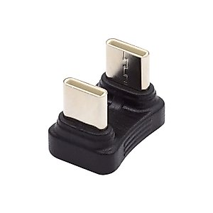 cablecc 480Mbps USB-C Type C Male to Male Coupler Extender Power Data Adapter Opposite U Shape Back Angled for Power Bank Phone Laptop