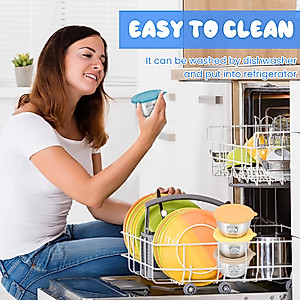 UKQRRTC 6Pcs Salad Dressing Containers 1.69 oz Small Salad Dressing Cups Stainless Steel Condiment Container with Silicone Lids Reusable Sauce Containers for School Kitchen Picnic Traveling (Style 2)