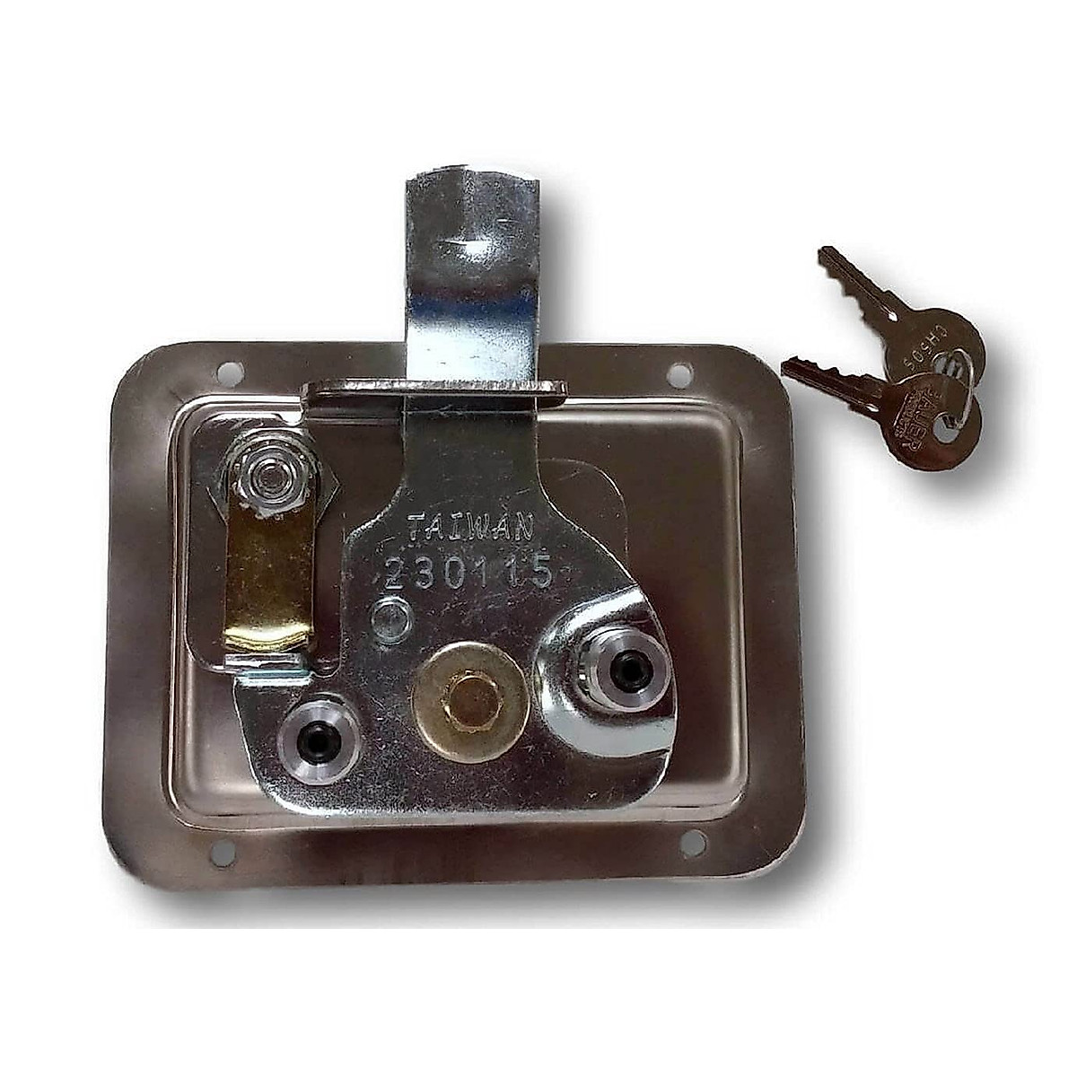 Gordon Glass® Stainless Steel 3 Point Folding T-Handle | Contractor Cap Folding T-Handle, Chrome | Bauer Products 711 | for Camper RV Truck Tool Box | are Truck Cap Folding Handle