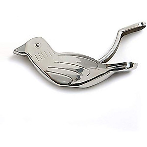 Genting stainless steel manual lemon juicer and lime squeezer, silver (2 pieces)Bird shape lemon juicer