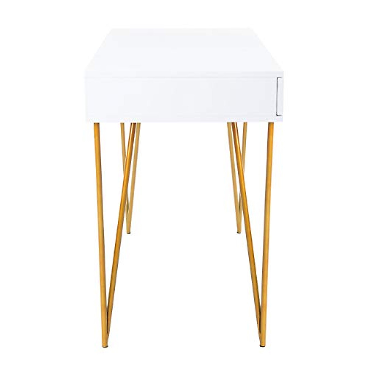 Safavieh Home Office Pine Modern White and Gold 2-drawer Desk