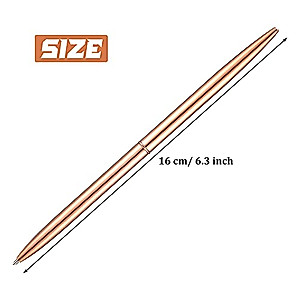 30 Pcs Slim Ballpoint Pens Black Ink Wedding Pens Metal Pens Set for Wedding Guest Book Office Supplies Students Teachers Praise Grad Gifts (Rose Gold)