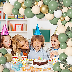 Ouddy Life Sage Green Balloon Garland Arch Kit, Olive Sage Green Balloons with Bobo Balloon of Blush White and Gold Balloons & Eucalyptus for Birthday Baby Shower Decorations Party Supplies