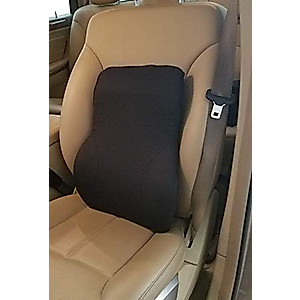 Tektrum Full Lumbar Entire Back Support Cushion for Home/Office Chair, Car Seat - Washable Cover, Ergonomic Thick 3D Design Fit Body Curve - Back Pain Relief, Improve Posture - Black (TD-QFC024-BLK)