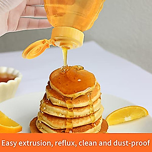 Fireboomoon 8 Pack 16oz Clear Plastic Honey Jar,Empty Squeeze Honey Bottle Container Holder with Flip Lid for Storing and Dispensing