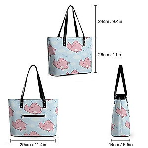 Womens Handbag Pigs Pattern Leather Tote Bag Top Handle Satchel Bags For Lady