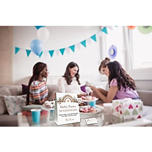 Yuansail Baby Name Suggestion For Baby Shower Games,Boho Rainbow Name Suggestion Game Card, Party Favors Supplies Decorate For Baby Showers Game Cards, 1 Sign & 50 Cards Per Pack –(bbname-002)