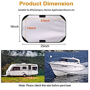 2Pack RV Door Window Cover Sun Shade 25"x16", Camper Privacy Window Screen for Entrance House Travel Trailers Windows Skylight Cover