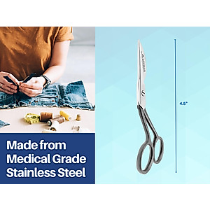 Applique Pelican Duckbill Blade - Double Bent Curved Offset Handle Scissors for Embroidery, Fabric, Arts & Craft by Artman Instruments (4.5 Inch)