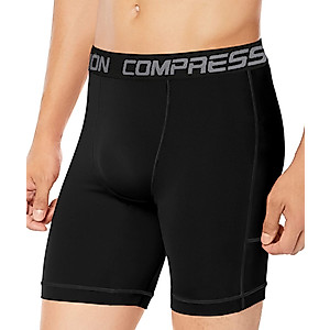 Holure Men's 5 Pack Performance Compression Shorts Athletic Running Underwear Black/Camo Grey/White/Navy/Red 17-L