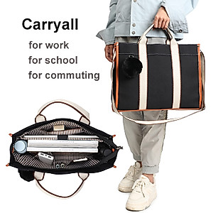 Laptop Bag for Women 15.6 Inch Lightweight Canvas Tote Bags Teacher Work Bag for School Travel