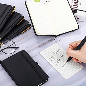 KOGGON 50 Pack Pocket Notebook Journals with Pens, 160 Pages, 3.5x5.5 Inches, A6 Mini Notebooks Small Journals College Ruled Hardcover Notebook PU Leather Notepad with Pen Holder for Office School