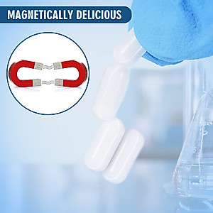 4 Pcs Magnetic Stirrer Mixer Stir Bar Spinner Bars 10mm(0.4inch), Annhua Stir Plate Magnet Bar Stirring Bar for Laboratory, Household, Office - White