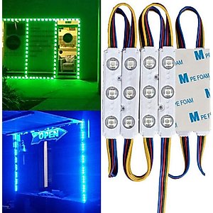 20FT Waterproof Colorful 5050 3 LED Light Module 12V RGB 120 LEDs With Remote Controller Power Plug for Outdoor Led StoreFront Signage Lighting
