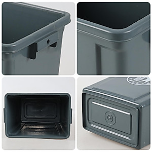 Cand 4-Pack 10 L Plastic Trash Can Wastebasket, Small Kitchen Garbage Can, Grey