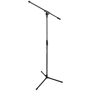 Amazon Basics Adjustable Boom Height Microphone Stand with Tripod Base, Up to 85.75 Inches - Black