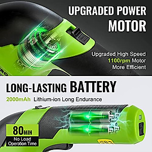 WORKPRO Cordless Grass Shear & Shrubbery Trimmer - 2 in 1 Handheld Hedge Trimmer 7.2V Electric Grass Trimmer Hedge Shears/Grass Cutter Rechargeable Lithium-Ion Battery and Type-C Cable Included