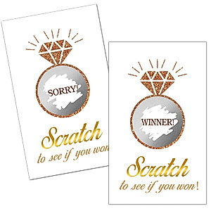 Haizct 50 Pack Diamond Bridal Shower Scratch Off Game Cards for Country Wedding, Bridal Shower, Bridal Lottery Tickets, Wedding Shower Ideas (Scratch to see if you won)
