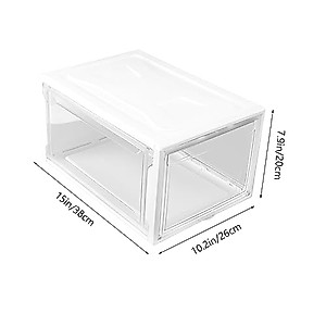 GARVALON 1PC Box shoe storage box shoe box shoe organizers shoe container closets plastic to go containers clear container Dampproof Shoes Storage Case storage bag sneakers pp plastic white