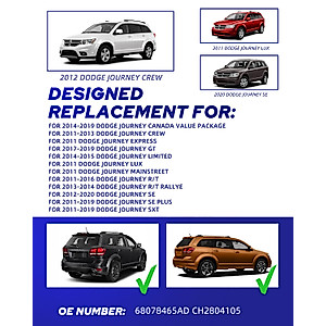 AUTOONE Tail Light Assembly Rear Lamps with Bulbs Replacement for 2011-2020 Dodge Journey Tail Lamp Outer LED Brake Light Driver & Passenger Side