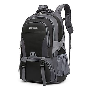 UPPERAIR Hiking Backpack 60L Camping Daypack Waterproof Lightweight Outdoor Ultralight Trekking Travel Backpacks for Men Women (Black)