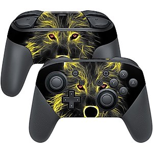 MightySkins Skin Compatible with Nintendo Switch Pro Controller - Neon Wolf | Protective, Durable, and Unique Vinyl Decal wrap Cover | Easy to Apply, Remove, and Change Styles | Made in The USA