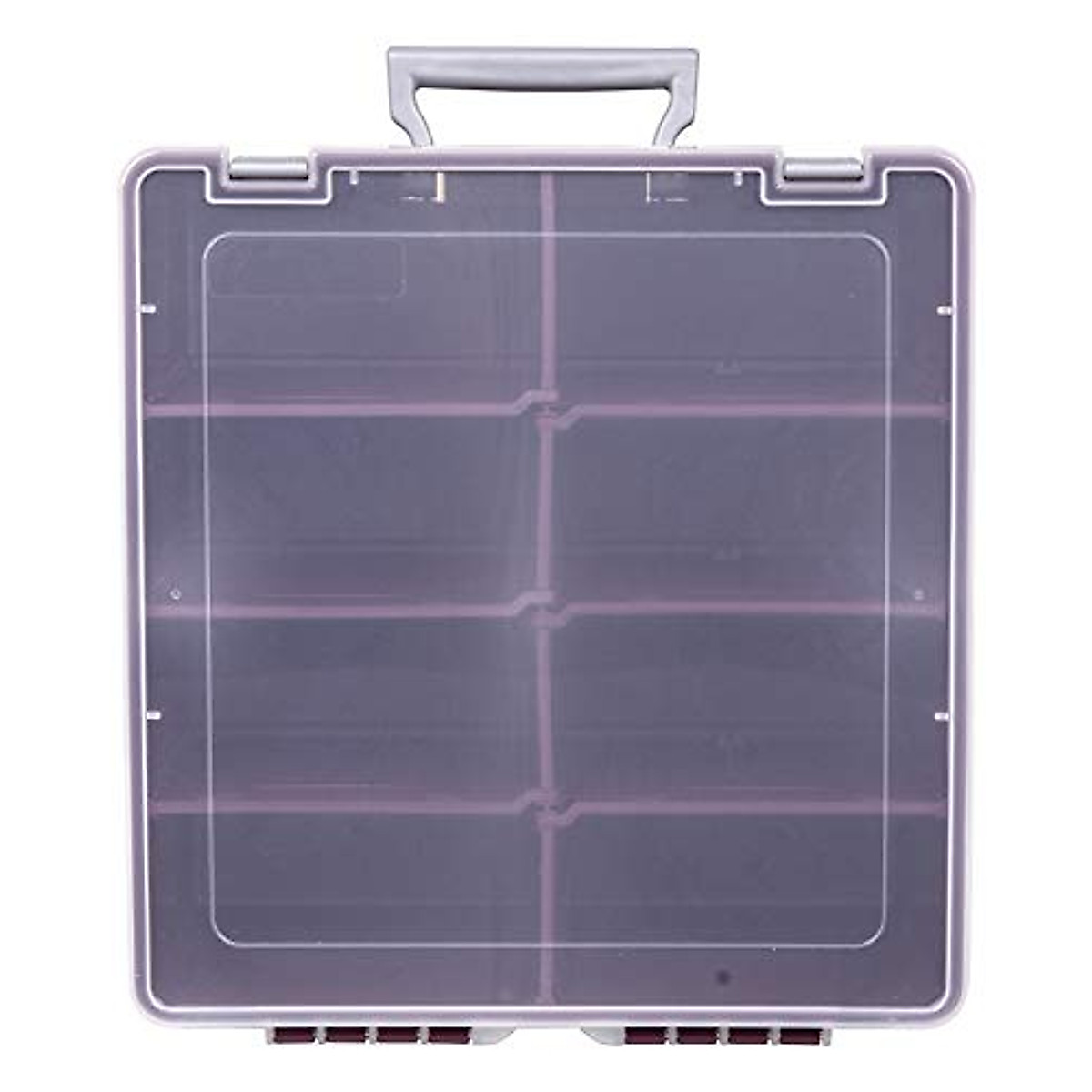 AB Designs 6990ABP Super Satchel Double Deep with Removable Dividers, Stackable Home Storage Organization Container, Plum