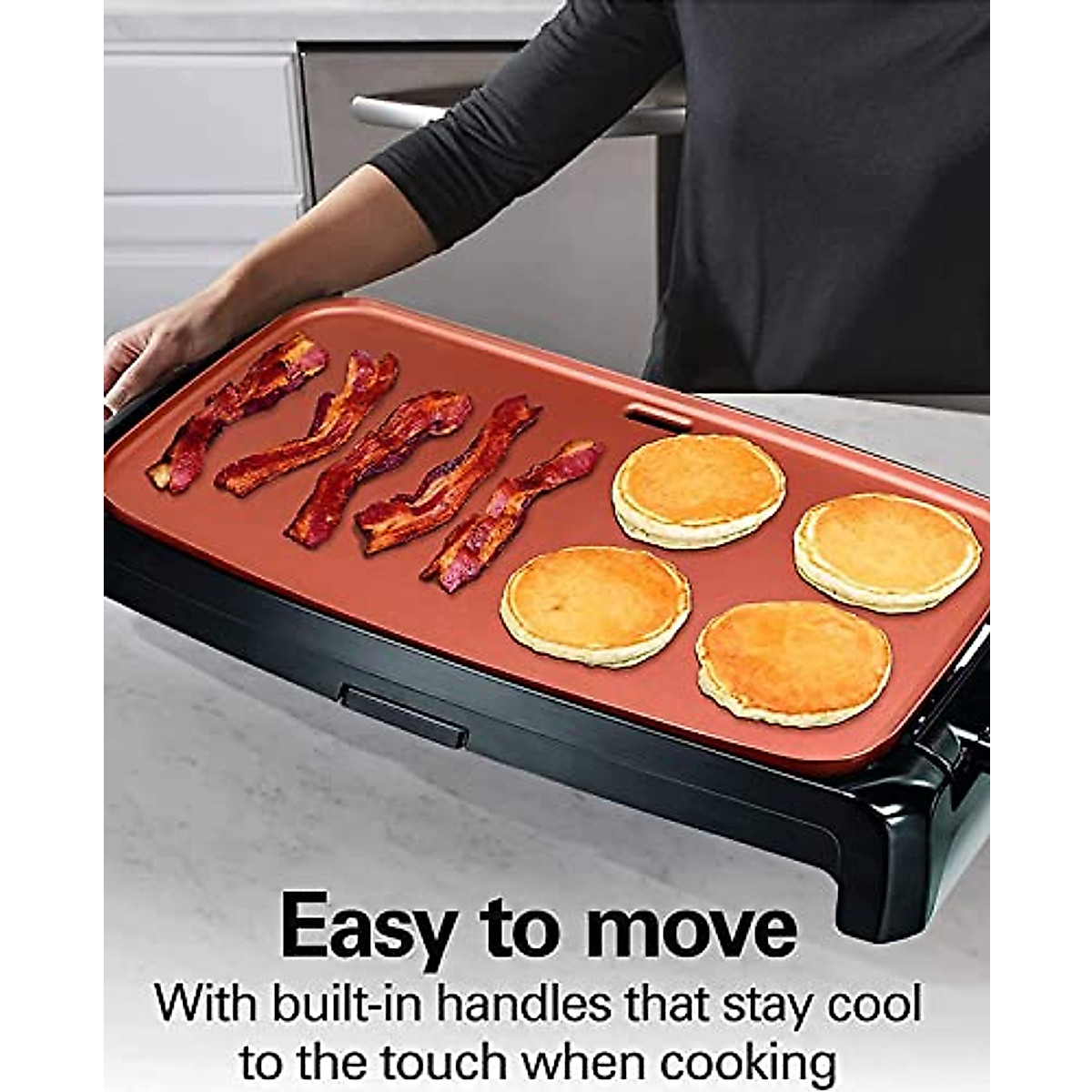 Reversible Ceramic Electric Griddle - Nonstick Cooking Surface